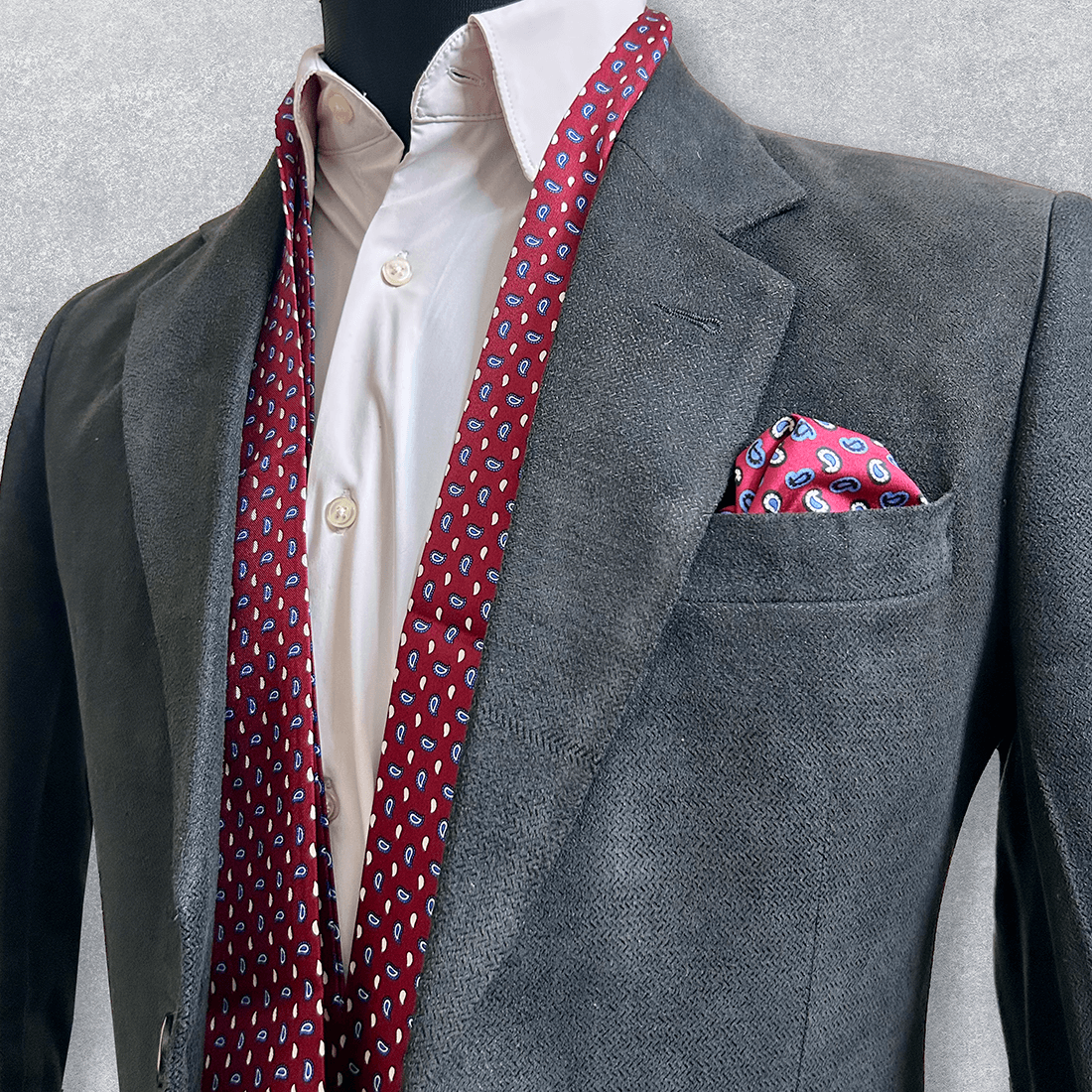 Ruby Red Silk Scarf - East Bengal Closet