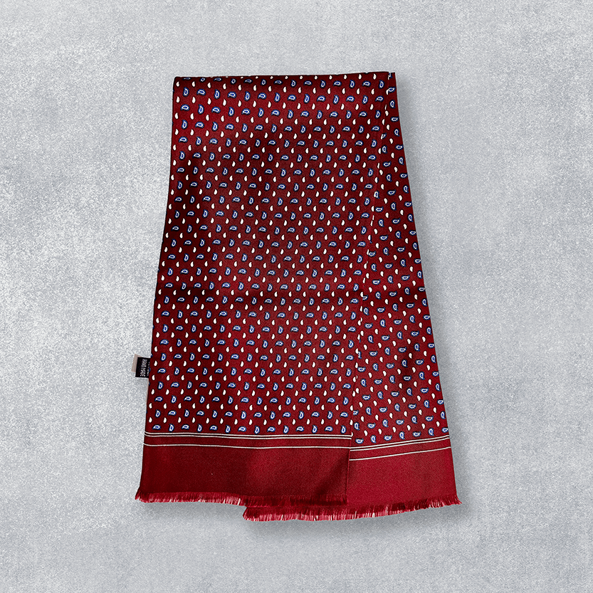 Ruby Red Silk Scarf - East Bengal Closet